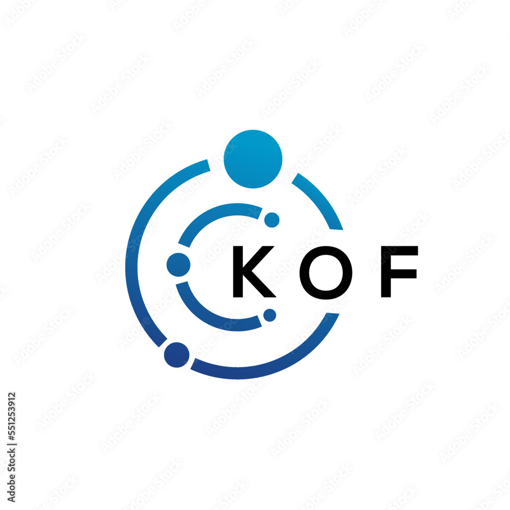 KOF letter technology logo design on white background. KOF creative ...
