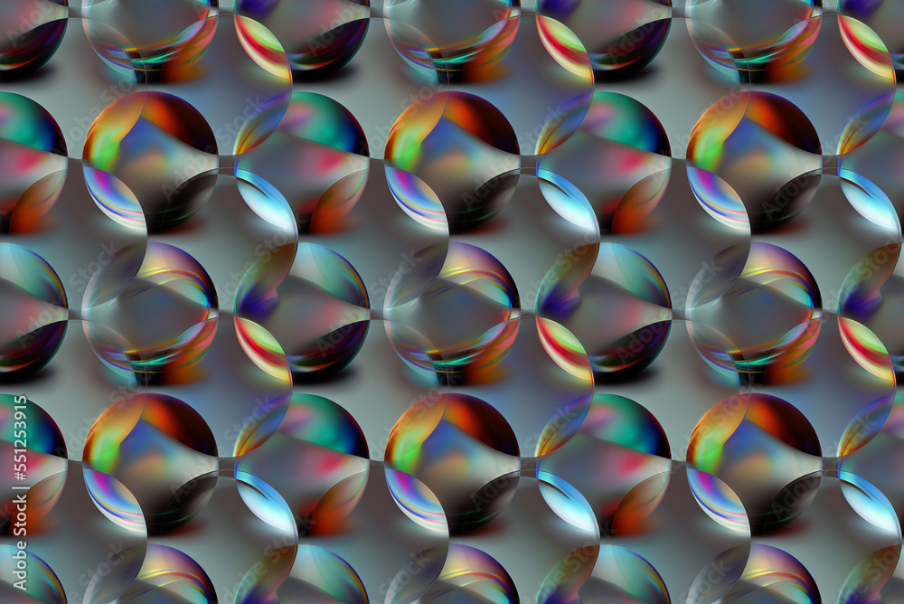 Abstract optical precision glass lenses. overlapping in transparency ...