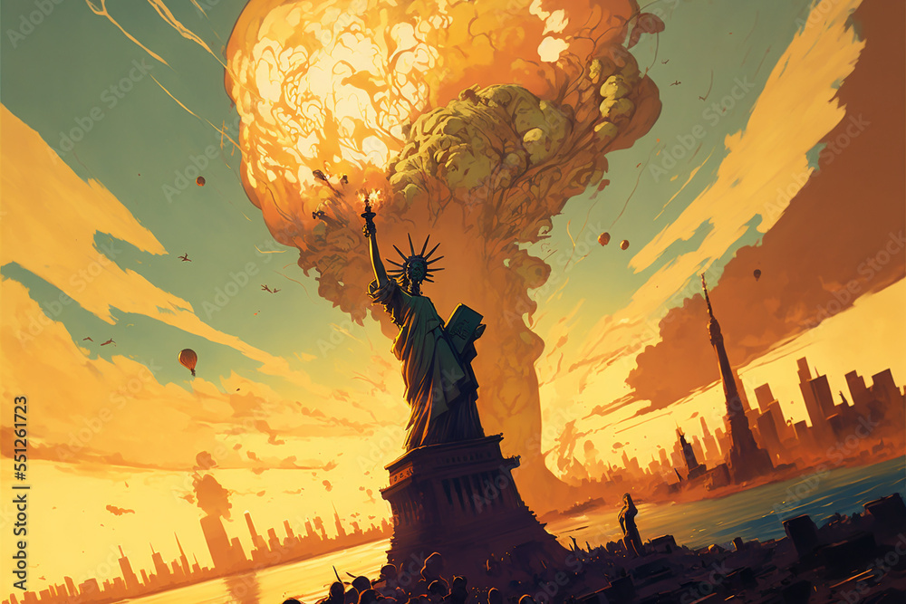 Nuclear Attack on New York City, Concept Art, Digital Illustration ...