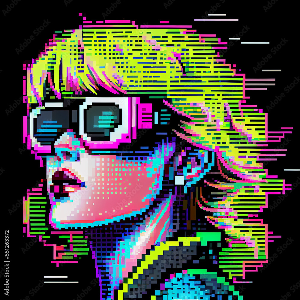 Cyberpunk Pixel Art Stock Illustration | Adobe Stock