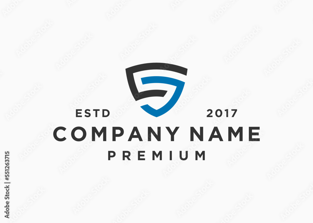 initial letter cs shield logo design vector illustration template Stock ...