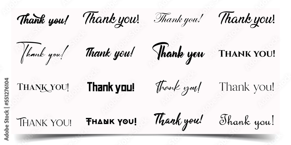 Thank you typography style. thank logo collection. Thank you card, text ...