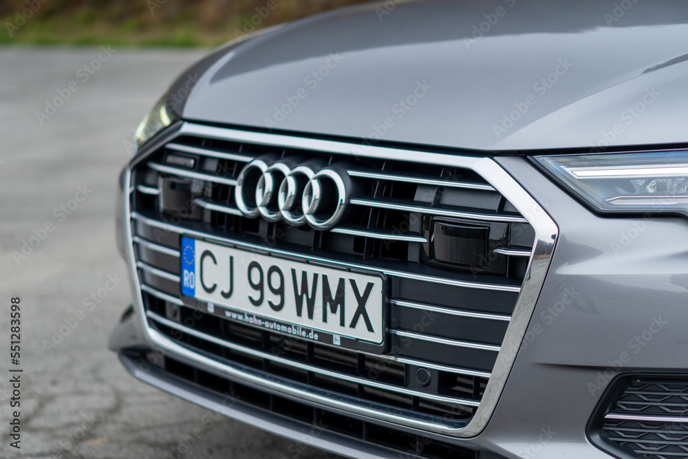 Cluj-Napoca, Cluj-Romania-10.10.2023-Close-Up of Audi A6 C8 Adaptive ...