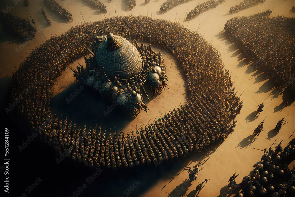 AI generated image of the Chakravyūha, a military formation by ...
