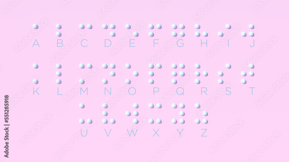 Blue Braille alphabet Text System Symbol Formed out of Raised Dots ...