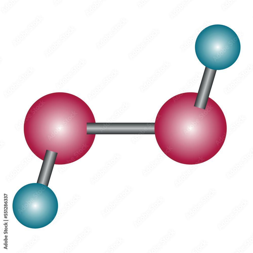 Hydrogen peroxide (H2O2) molecule. Scientific vector illustration ...