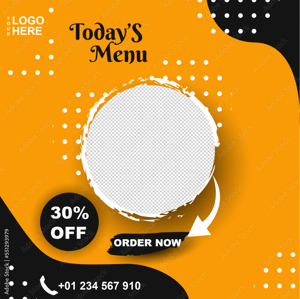 Food menu social media post advertisement, poster and flyer Stock ...