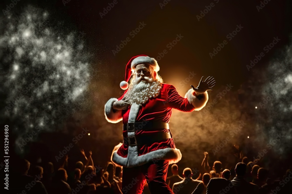 Santa Claus celebrates the opening of the Christmas season. Performing ...