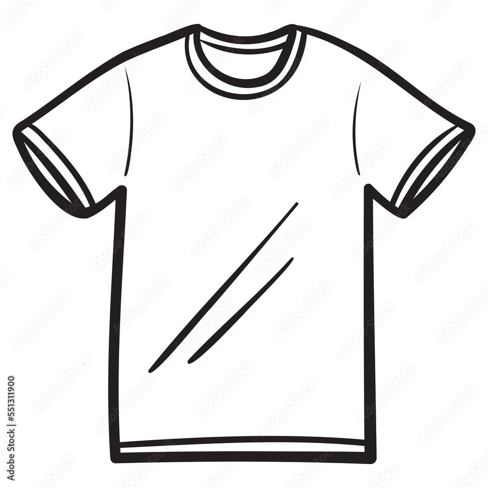 white T-Shirt. vector drawing, isolated on white background. Stock ...