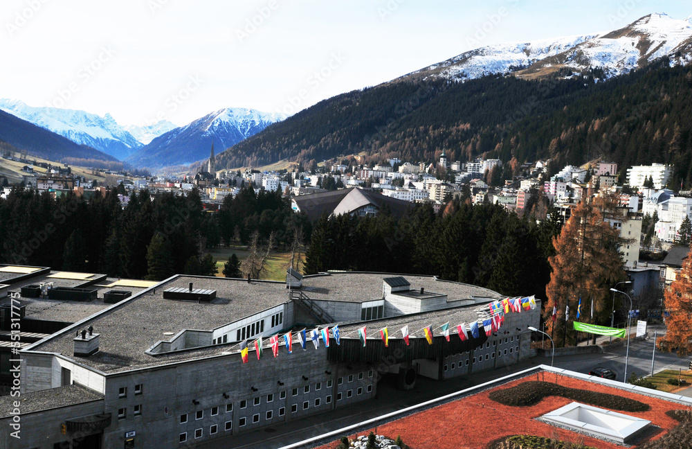 The WEF Congress-Center of Davos, Europe's highest city in the Swiss ...