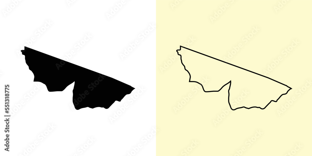 Acre map, Brazil, Americas. Filled and outline map designs. Vector ...