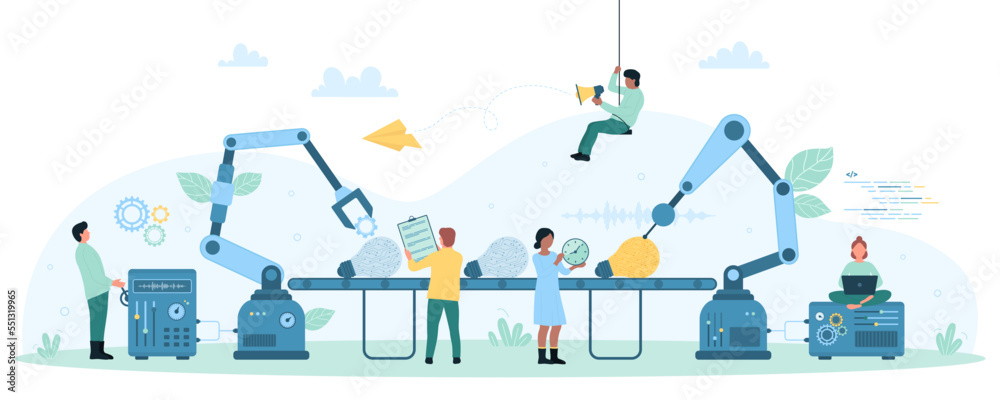 Innovation, new creative idea generation and brand development vector ...