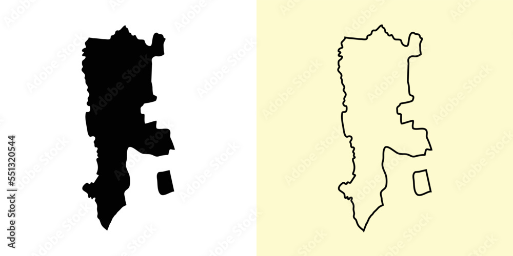 Cahul map, Moldova, Europe. Filled and outline map designs. Vector ...