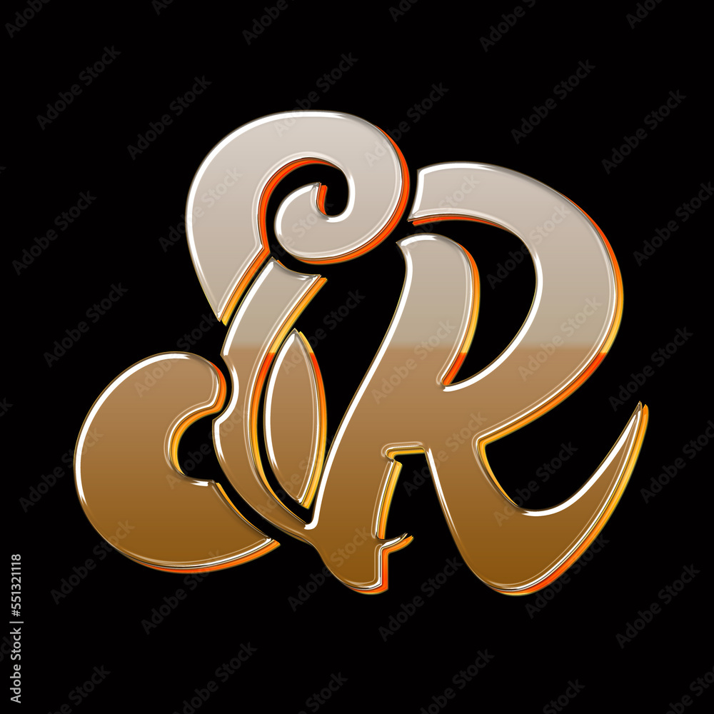 SR Text logo, S and R alphabet logo, SR typography glossy and shiny 3d ...