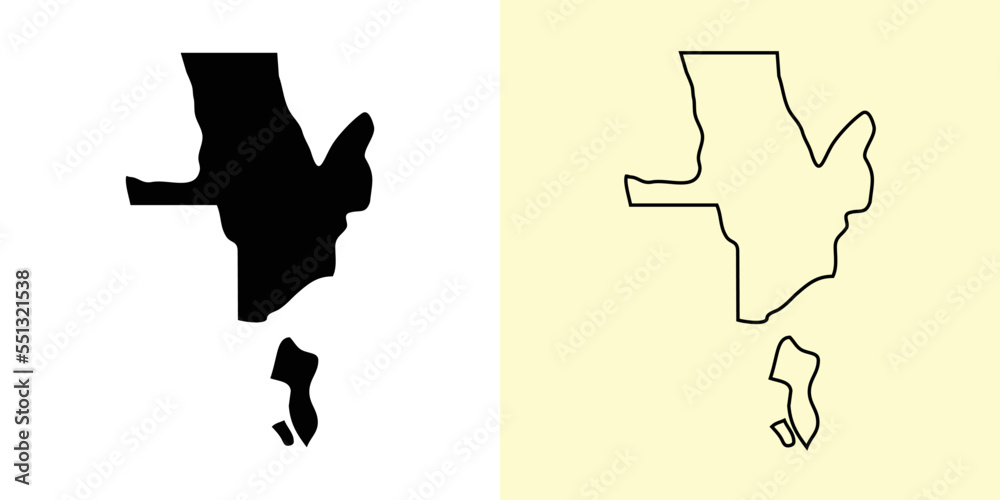 Davao del Norte map, Philippines, Asia. Filled and outline map designs ...