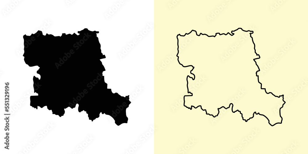Stara Zagora map, Bulgaria, Europe. Filled and outline map designs ...