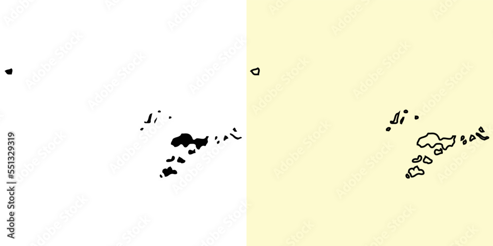 Sulu map, Philippines, Asia. Filled and outline map designs. Vector ...