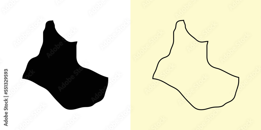 Tbilisi map, Georgia, Asia. Filled and outline map designs. Vector ...
