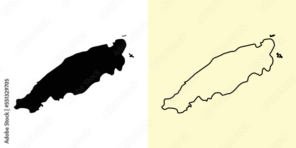 Vetor de Tobago map, Trinidad and Tobago, Americas. Filled and outline ...