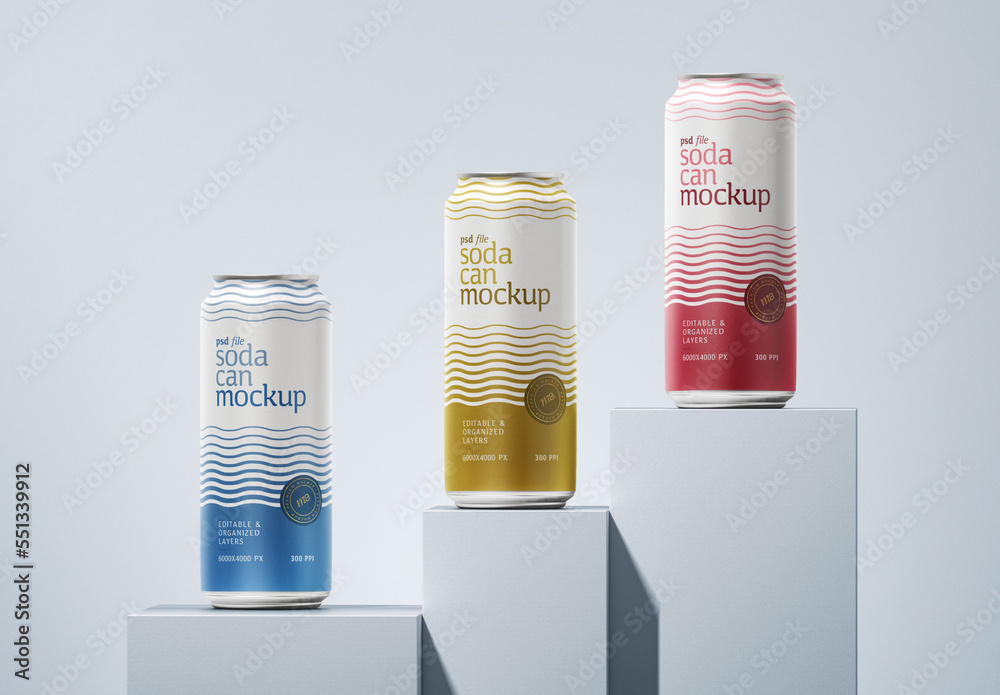 Soda Can Mockup Stock Template | Adobe Stock