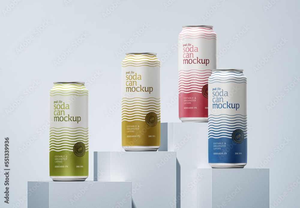 Soda Can Mockup Stock Template | Adobe Stock