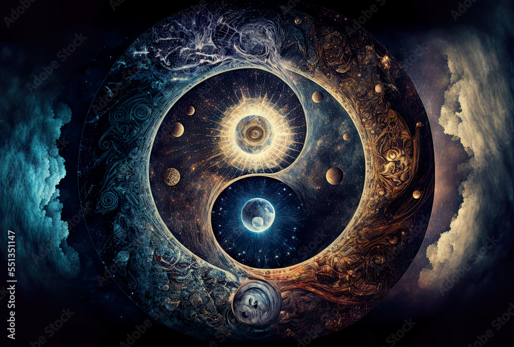 Majestic yin-yang in the universe, spirituality, synchronicity ...