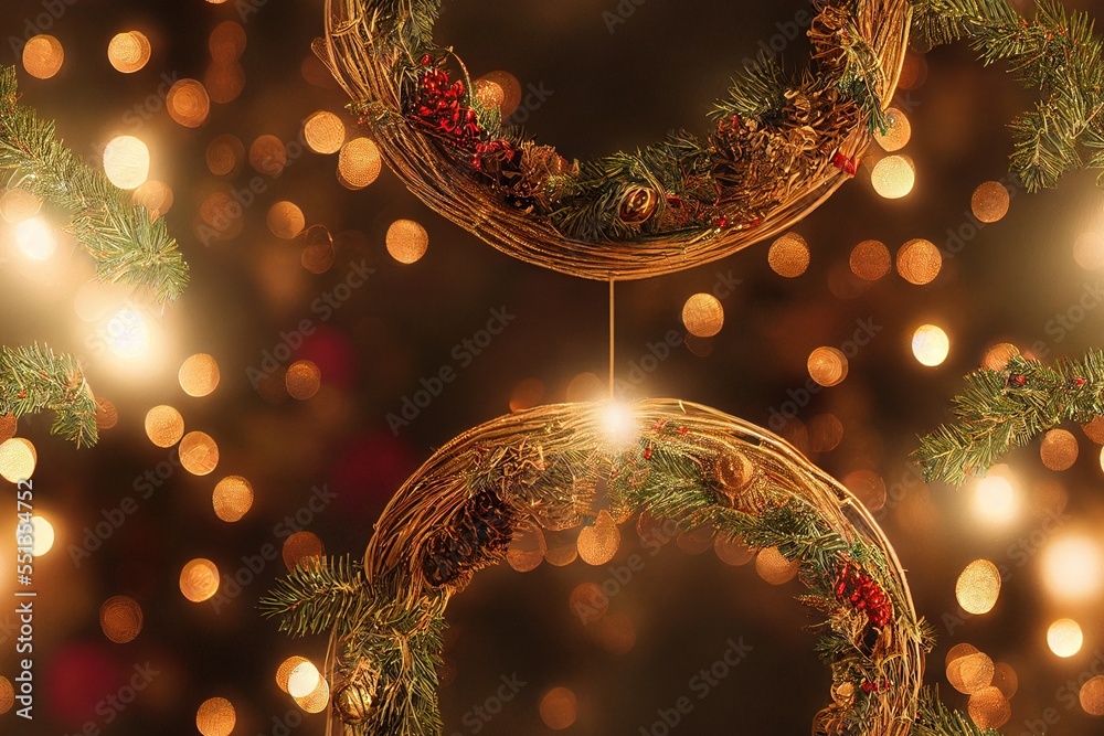 Christmas Wreath and Garland Seamless Holiday Texture Pattern Tiled ...