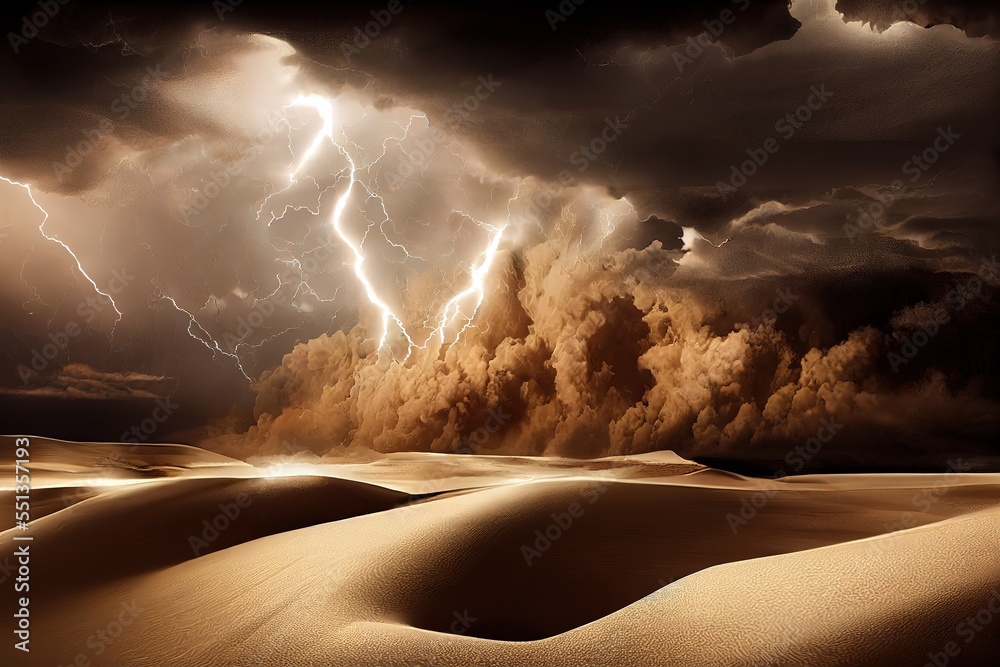power of a sandstorm, danger in desert Stock Illustration | Adobe Stock