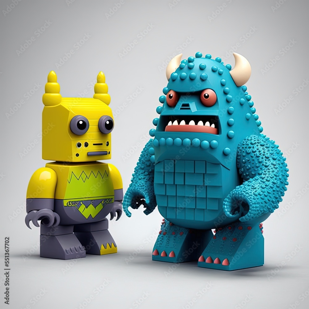 Cute monster toy illustration generated with Artificial Intelligence ...