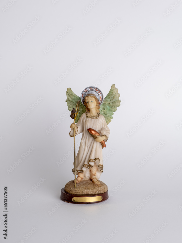 Saint Raphael Archangel statue isolated on white background Stock Photo ...