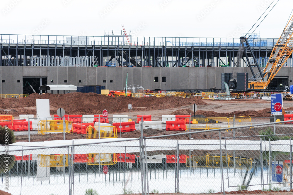 Exterior view of the construction site of Meta Mesa Data Center in Mesa ...