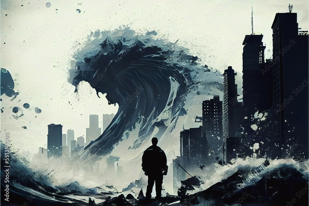 Destroyed city, destruction, end of the world, ruins cityscape future ...