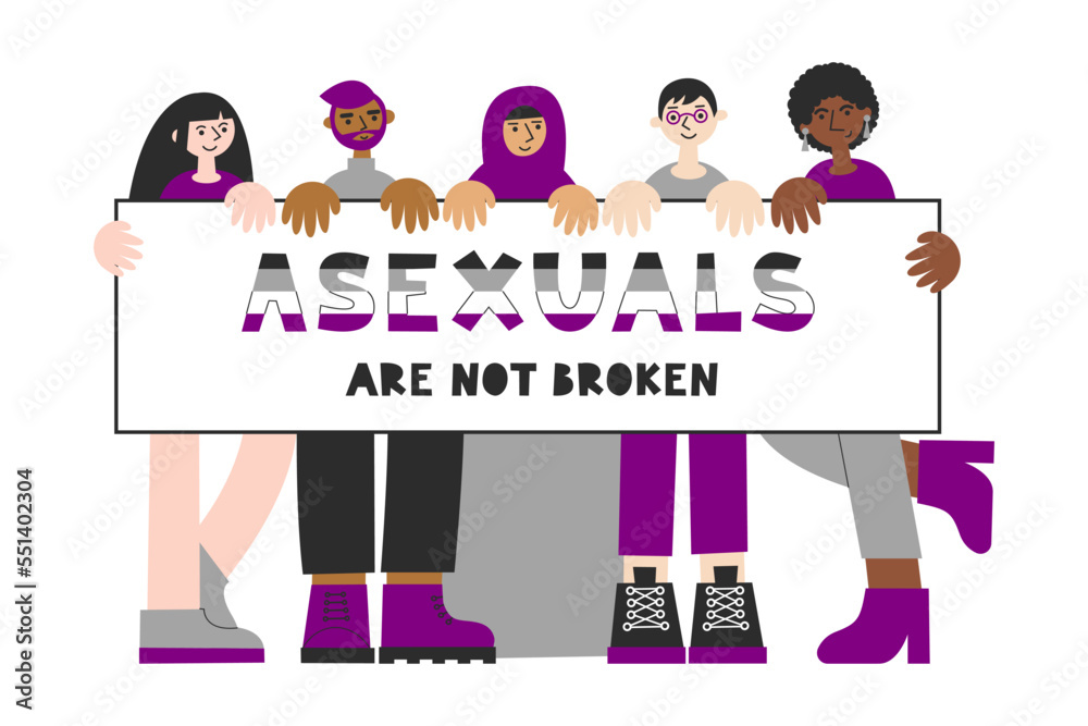 Vecteur Stock Ace people characters demonstrate poster. Asexuals are ...