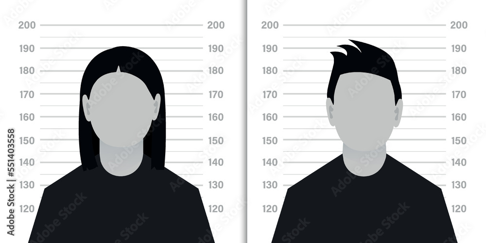 Front view of the suspect silhouette. Silhouette of anonymous man and ...