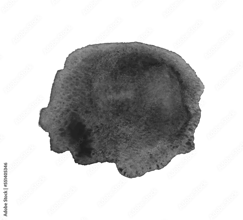 Gray watercolor spot on white. Hand drawn art. Grey stain. Watercolor ...