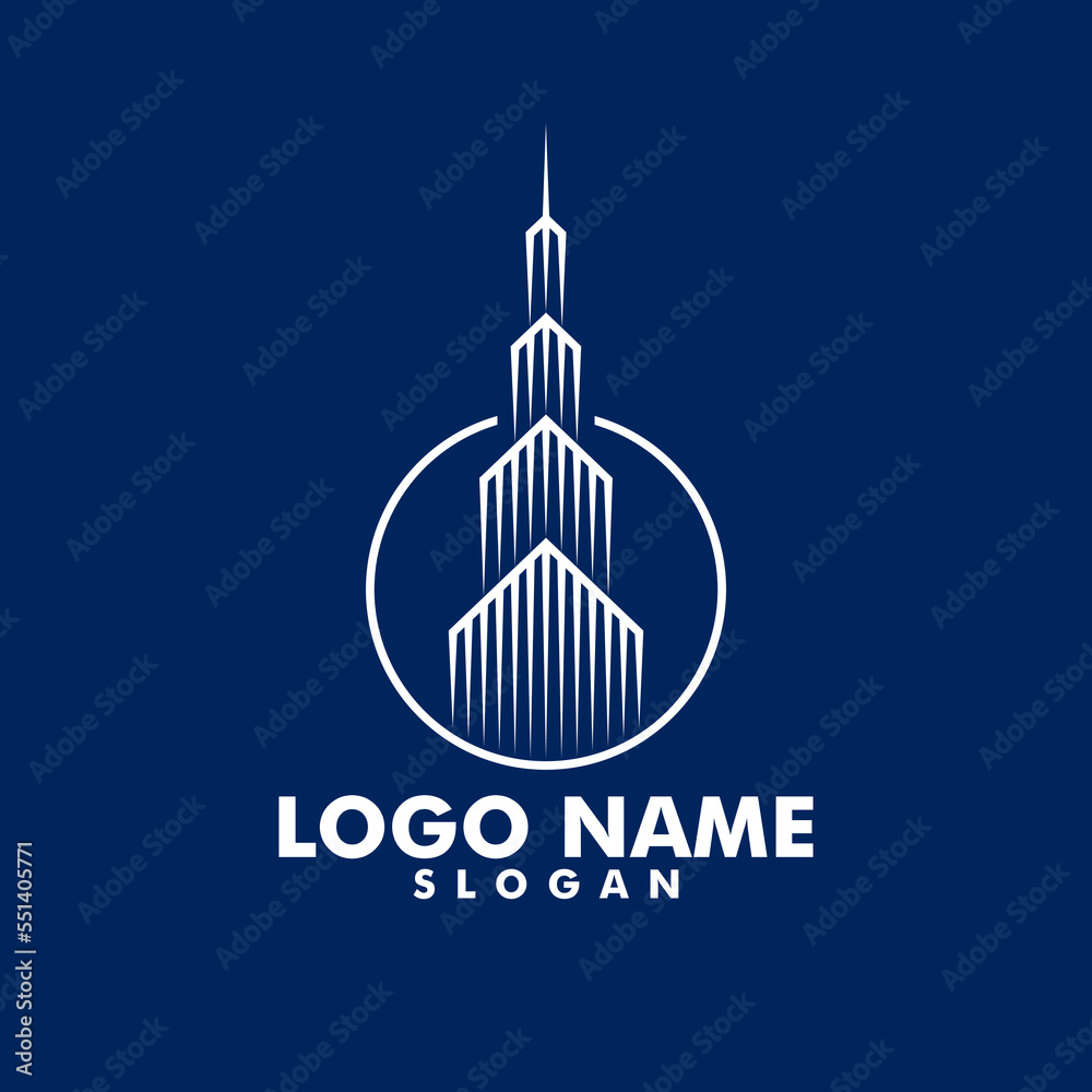 Golden tower building luxurious logo design template. Investment ...