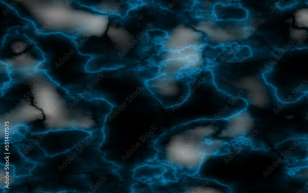 Black marble stone texture background. Abstract blue electric lightning ...