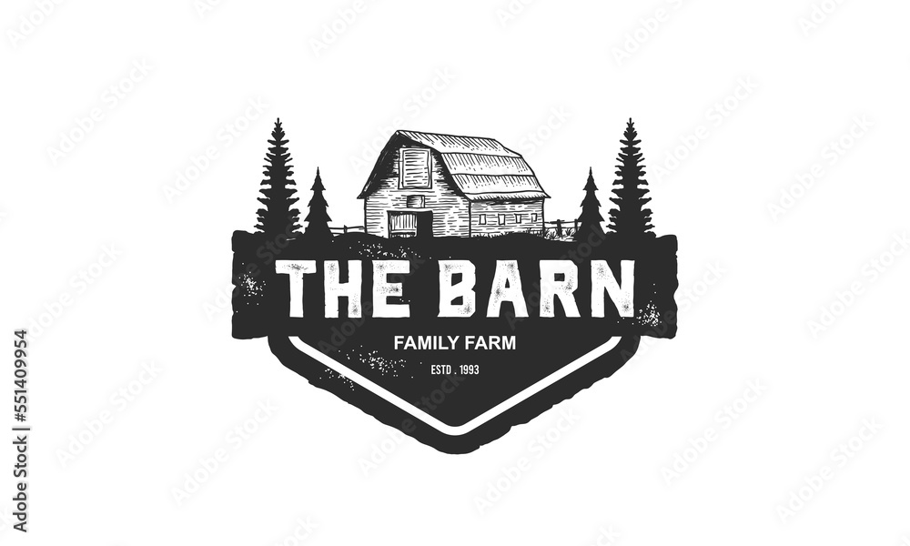 Vintage Wooden Barn Logo Vector Design Illustration, Barn House Icon ...