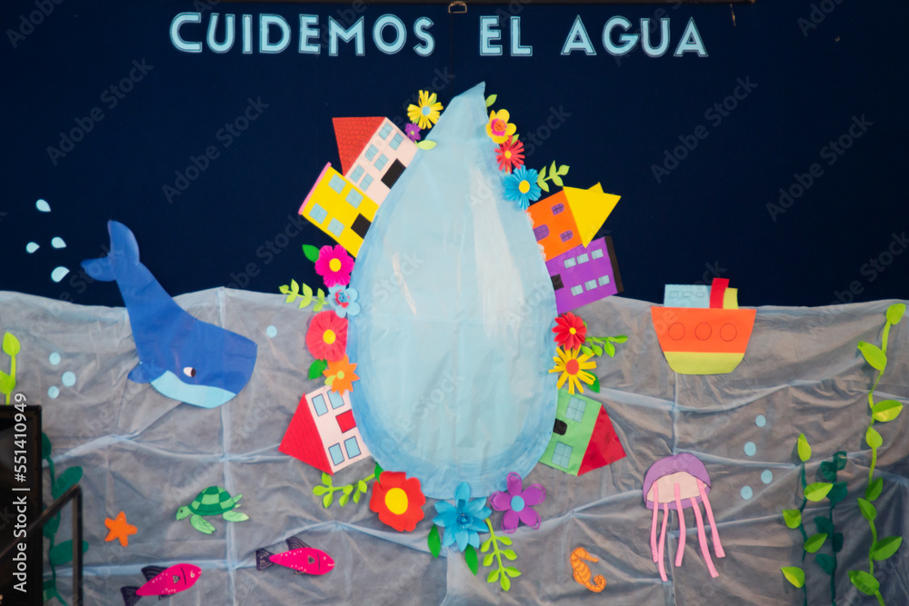 Collage de niños para la concientización del cuidado del agua Stock ...