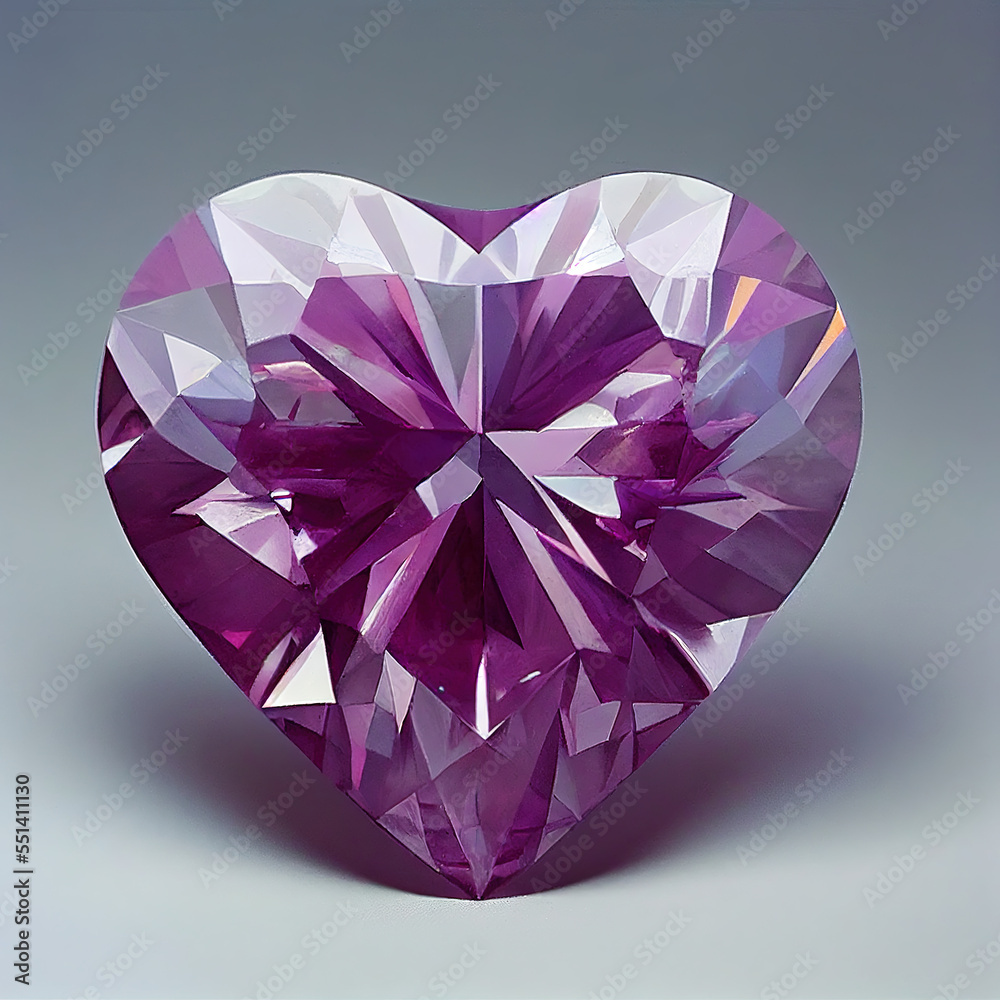 Purple Diamond Heart