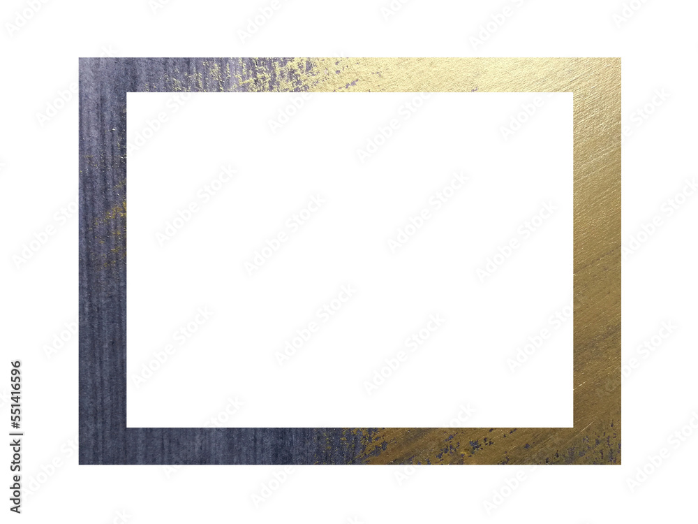 watercolor painting square frame golden and black abstract hand drawn ...