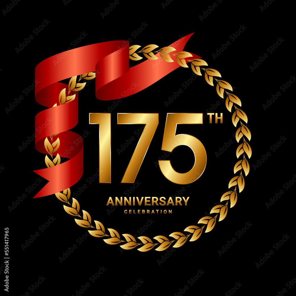 175th Anniversary Celebration. Anniversary Logo Design with Laurel ...