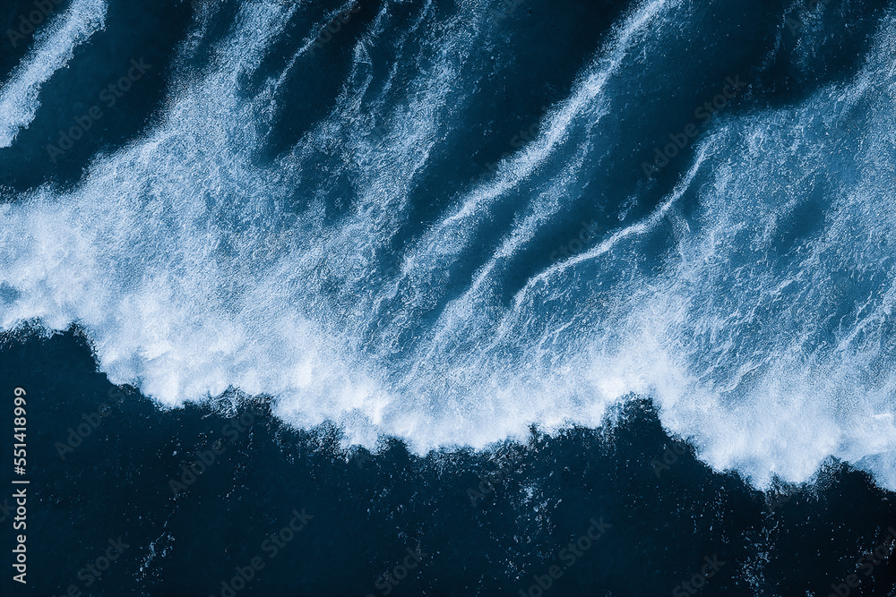 AI generated image aerial top view background photo of ocean sea water ...