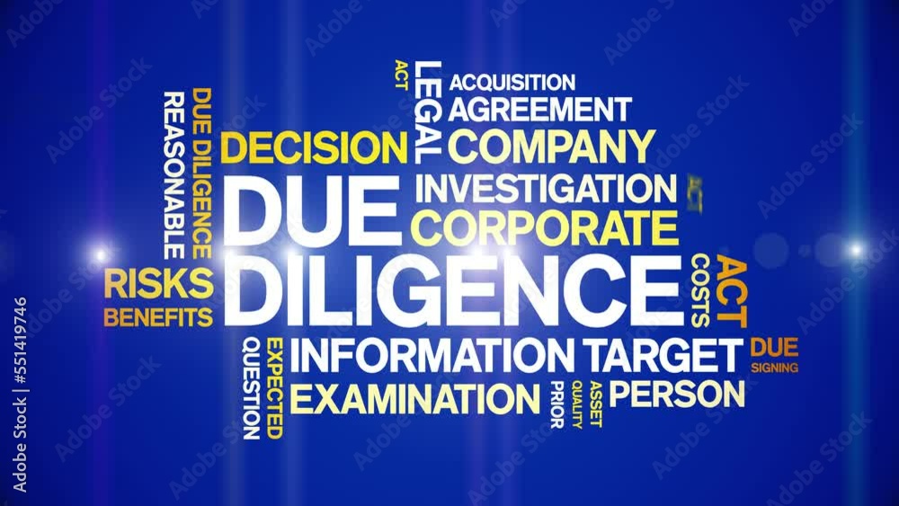 Due Diligence animated tag word cloud;text design animation kinetic ...