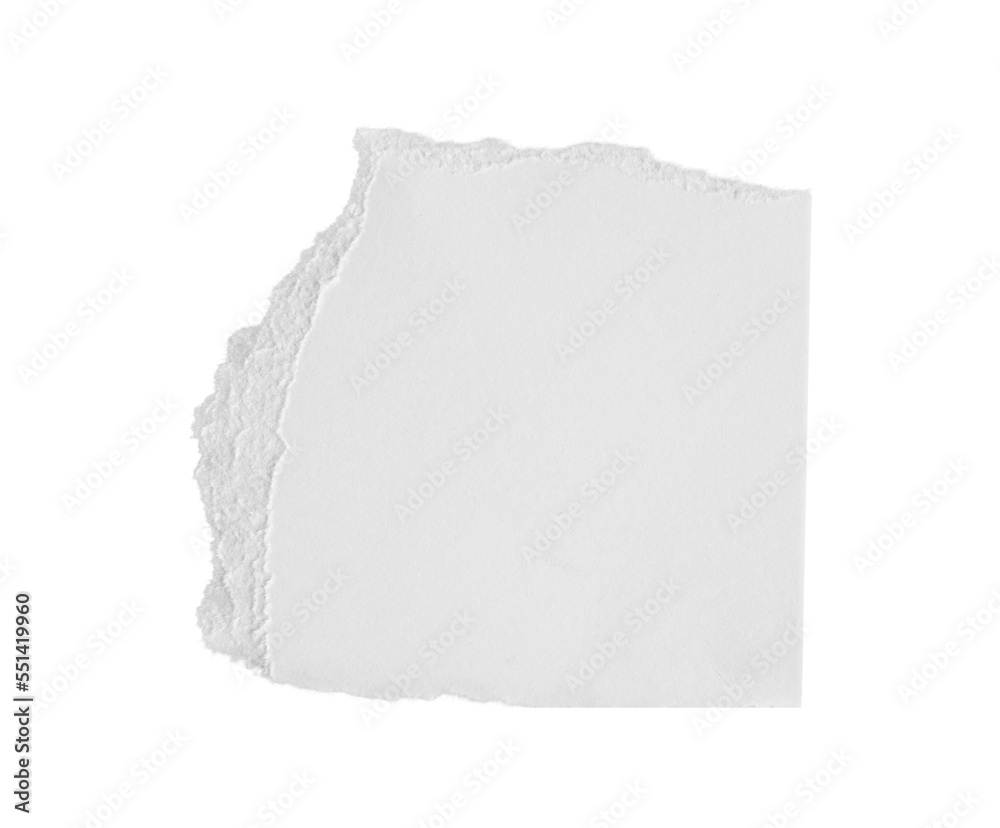 White ripped piece of paper isolated on transparent background PNG file ...
