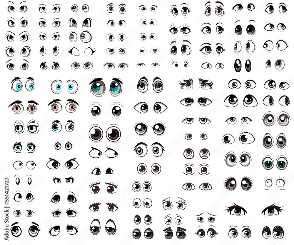 Cartoon Eye Set Stock Illustration | Adobe Stock