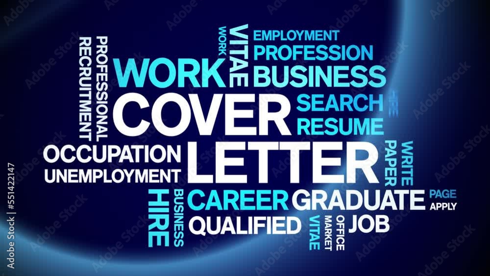 Cover Letter animated tag word cloud;text design animation kinetic ...