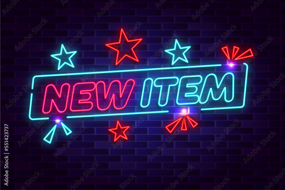 New Item Neon Sign Style Text Vector Template Stock Vector Adobe Stock