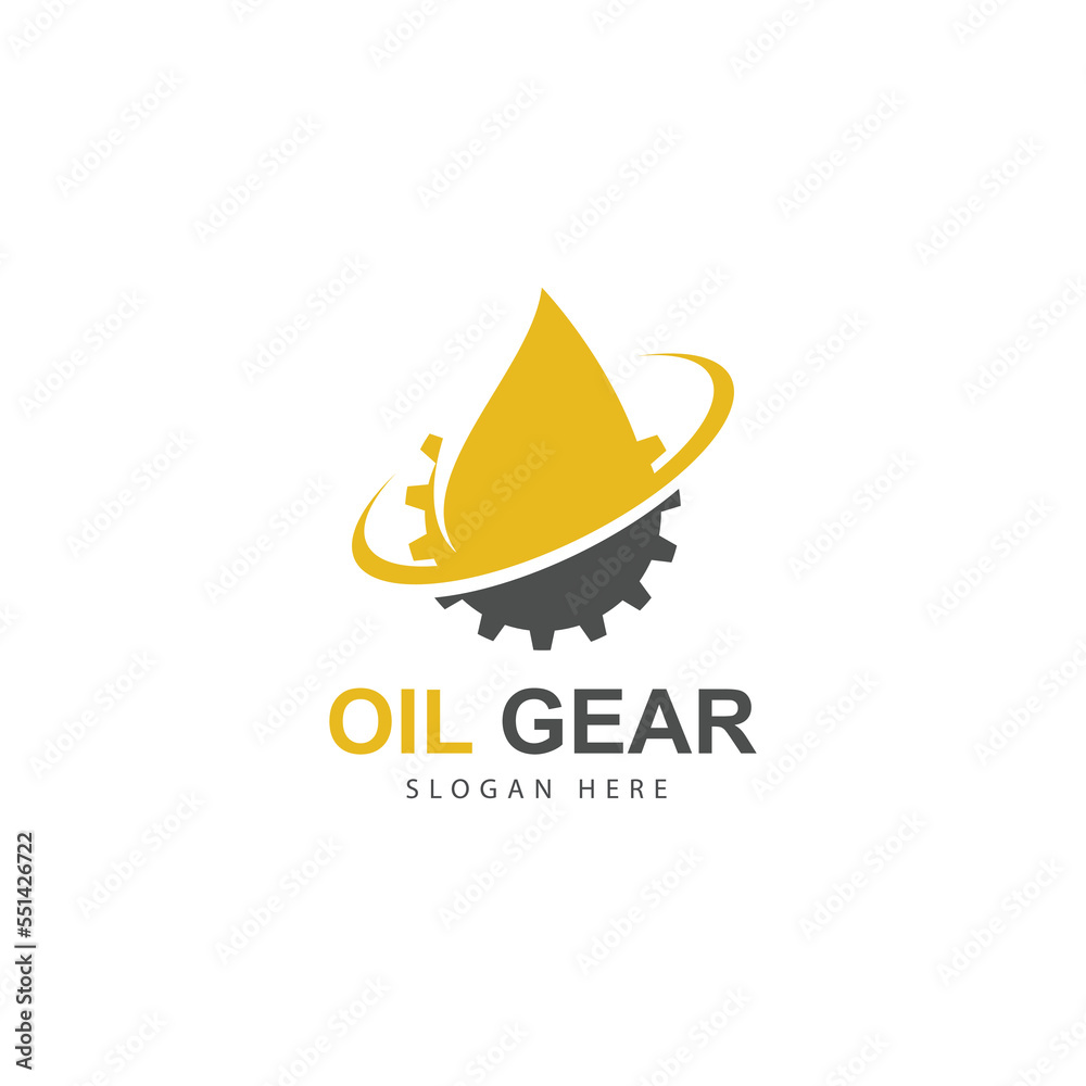 motor oil logo. drop lubricant and gear. vector illustration Stock ...