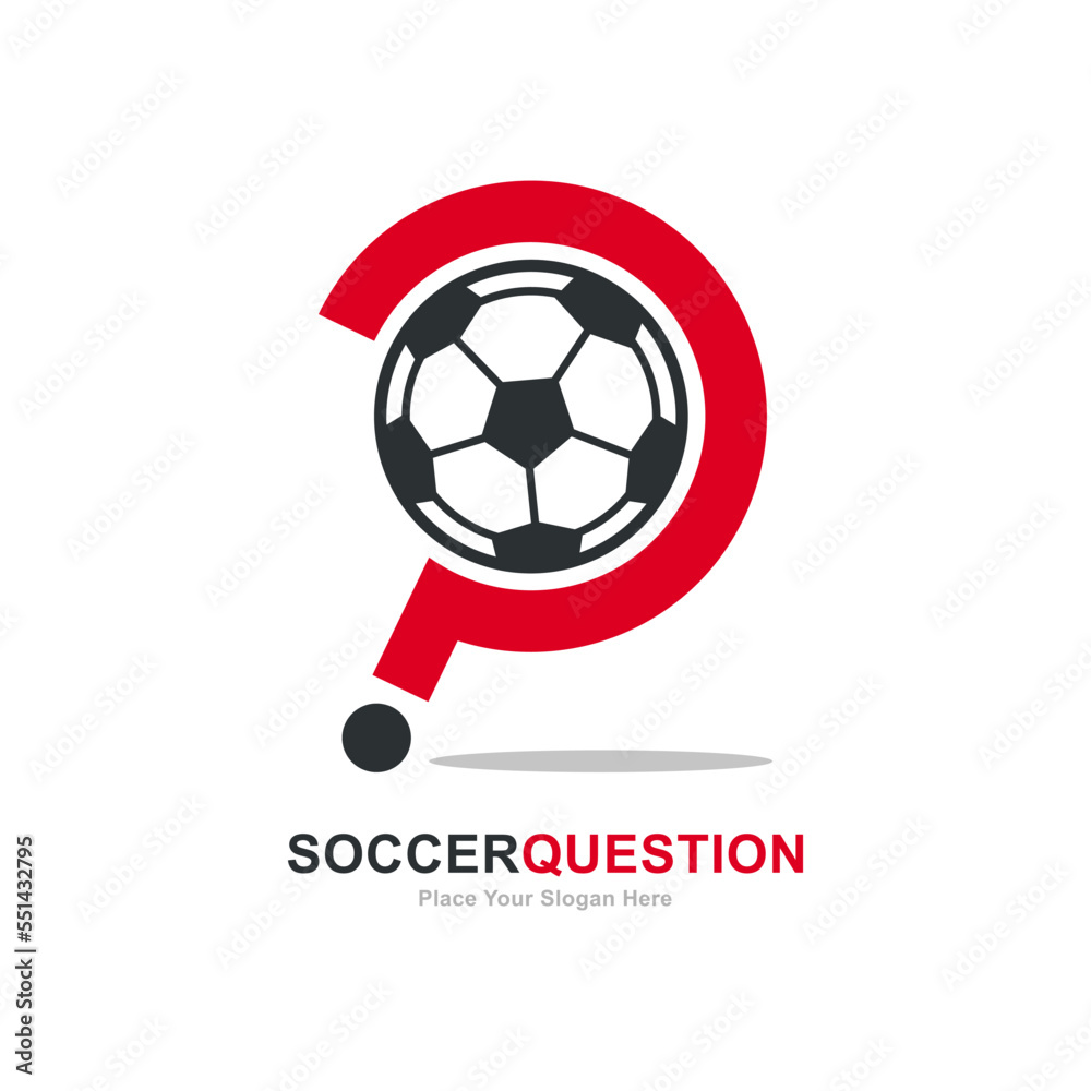 Soccer question logo vector logo template. Suitable for business ...